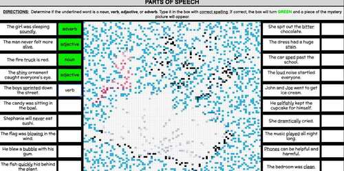 Parts of Speech Read Across America ELA Digital Pixel Art | TPT