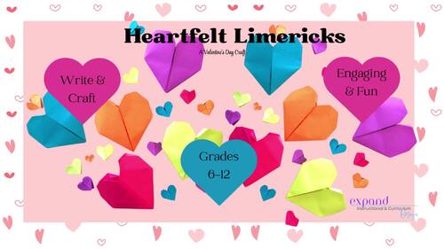 Limericks: Poetry Writing Valentine's Day Craft Middle School, High School