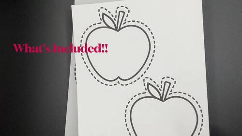 Apple Cut Out Activity Sheet 5 Size Options Printable for Classroom Craft