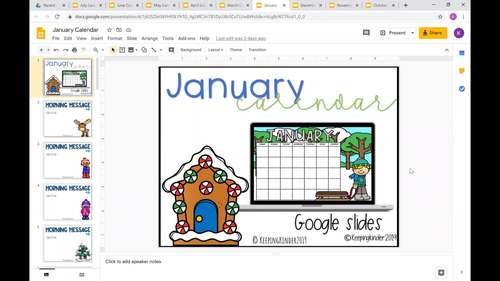 January Digital Calendar Time by Keeping Kinder | TpT