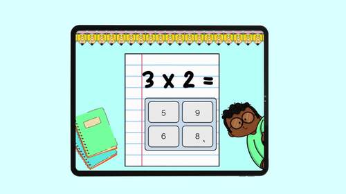 3's Multiplication Facts Boom Cards Multiple Choice Independent Work