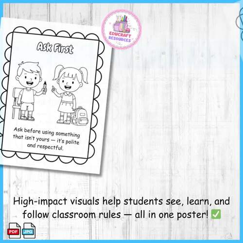 Back to School Classroom Rules Coloring posters | BTS Bulletin Board ...