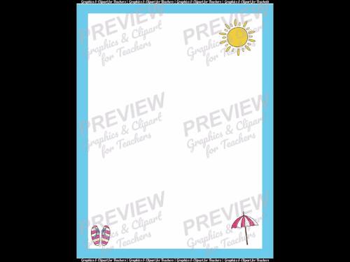 Summer Borders Page Frames for Printables and Worksheets {Clipart for ...