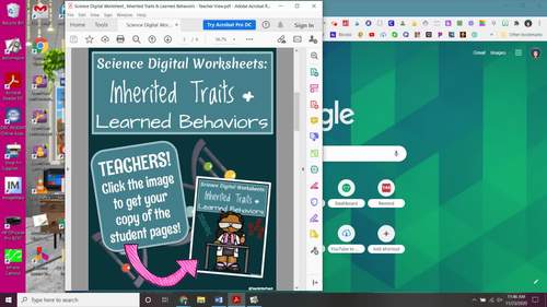 Science Digital Worksheets: Inherited Traits & Learned Behaviors