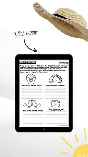 Summer Social Emotional Learning 8-Week Journal for K-2 | TPT