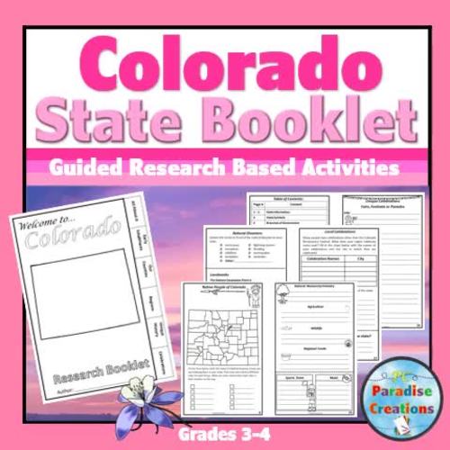 Colorado State Booklet by Paradise Creations | TPT