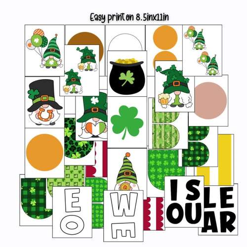 St. Patrick's Day Gnome Bulletin Board Kit | Editable March Classroom Decor