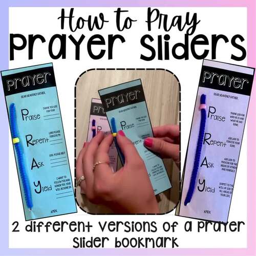 How to PRAY Slider Bookmark, Prayer Bookmark Craft by Sliding into Sixth