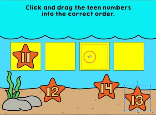 Sequencing Teen Numbers Pack 2 Google Slides™ Activity by Tech Teacher Pto3