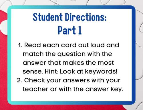 ECRs - Matching Puzzles Q & A - Restate & Answer - NEW STAAR Redesign 2 ...