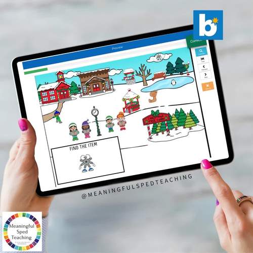 Christmas Scavenger Hunt & WH Question Scene Holiday Town Boom Cards™