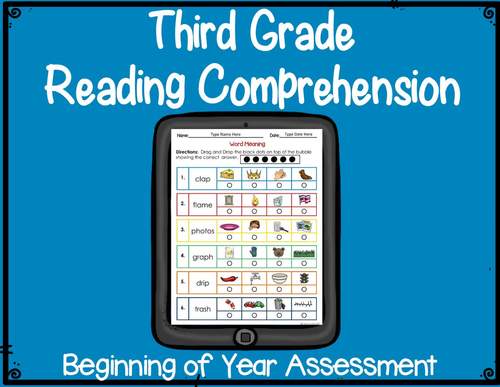 Digital Year Long Third Grade Reading Comprehension Assessments for ...