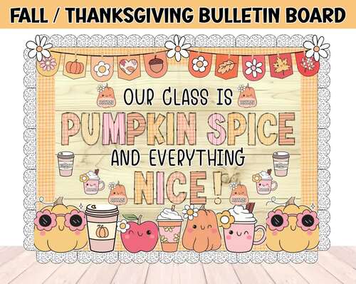 Fall Thanksgiving Bulletin Board Kit | Cutesy Classroom Door Display