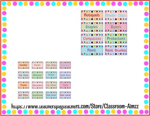 Teacher Toolbox Labels, Polka Dots Teacher Toolbox Labels, Back to ...