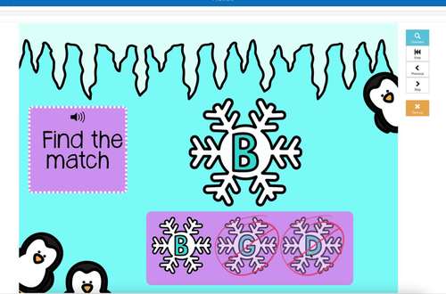 Snowflake Capital Letter Match Boom Cards™ Digital Task Cards | TPT