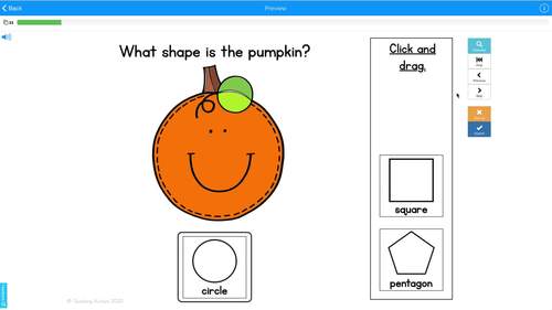 Pumpkin 2D Shape Matching | Halloween Math Boom Cards by Teaching Autism