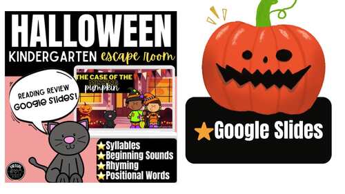 Halloween Kindergarten Digital Escape Room: Rhyming, Syllables ...