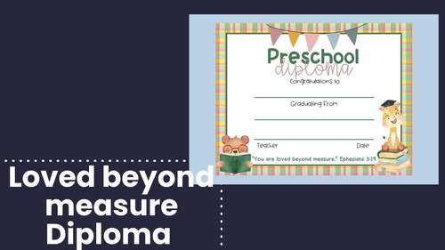 Religious Preschool Diploma / Editable Graduation Certificate / Book themed