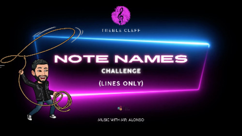Note names Challenge (Lines only)-Treble Clef by Angel Alonso Aranda