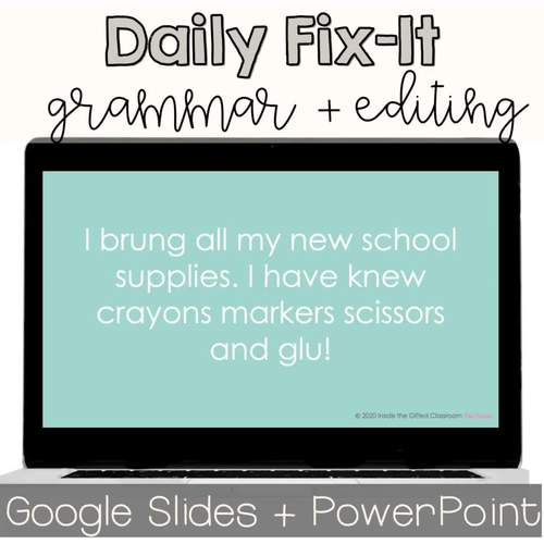 Editable Daily Fix-It Sentences | Digital Google Slides and PowerPoint