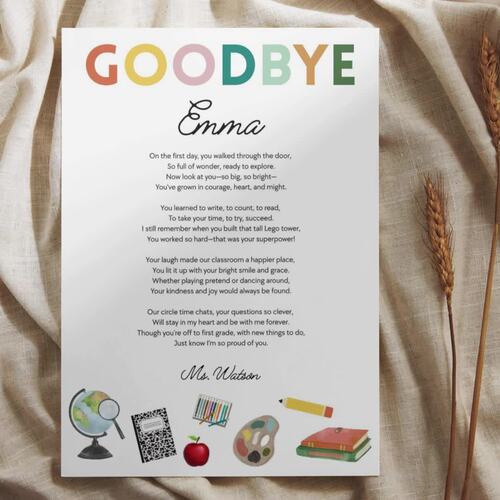 End of the Year Letter from Teacher Kindergarten, Editable Goodbye ...
