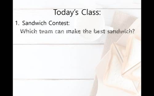 Sandwich Making - Summer Fun - Grades K-5 - PowerPoint & Worksheets