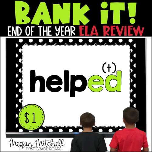 End of the Year ELA Phonics Decoding Review Bank It Projectable Game