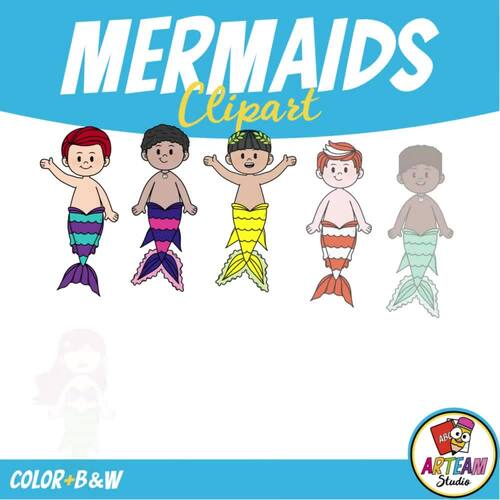 Mermaids Clipart | ARTeam Studio by ARTeam Studio | TPT