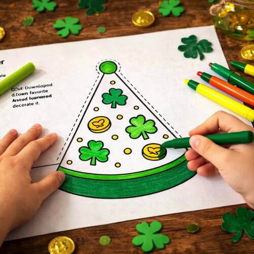 St. Patrick’s Day Party Hat Crown & Headband Craft Templates, Classroom ...