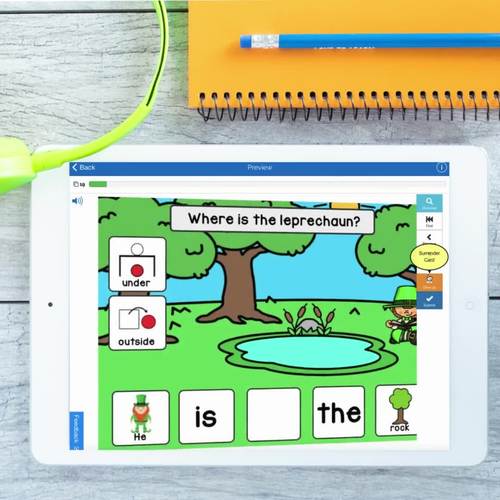 Find the Leprechaun Prepositions Sentence Strip Boom Cards™ by Little ...