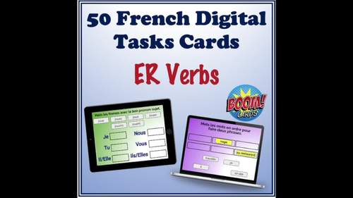 French ER Verbs Digital Task Cards (50 Boom Cards) by World Language ...