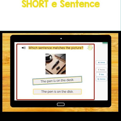 Matching Picture To Sentence - Short e sentence Boom Cards | Digital ...