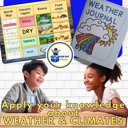 Weather journal with graphing & STEM activity - interactive notebook