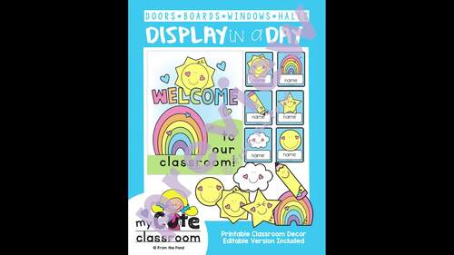 Pastel Classroom Welcome Display - Editable Door or Bulletin Board