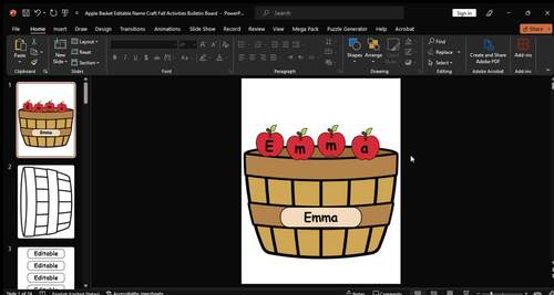 Apple Name Craft | Fall Apple Basket Name Craft | Fall Bulletin Board ...