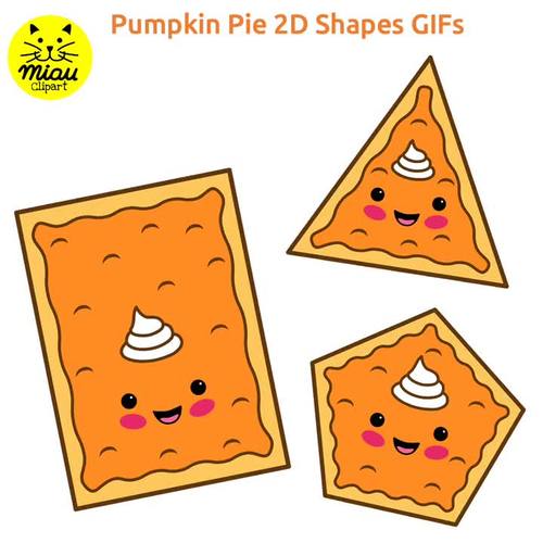 Animated 2D Shapes Pumpkin Pie Clip Art | Thanksgiving | Fall ...