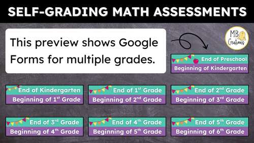 Beginning of the Year 4th Grade Math Assessment Self-Grading End of 3rd ...
