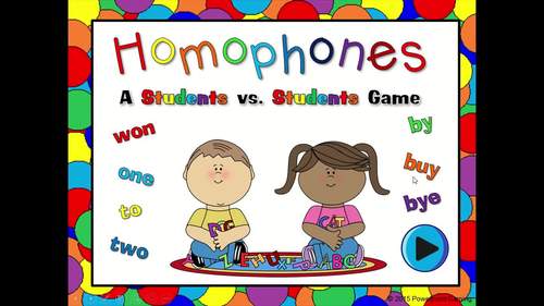 Homophones Student vs Student Game #1 by Teacher Gameroom | TpT