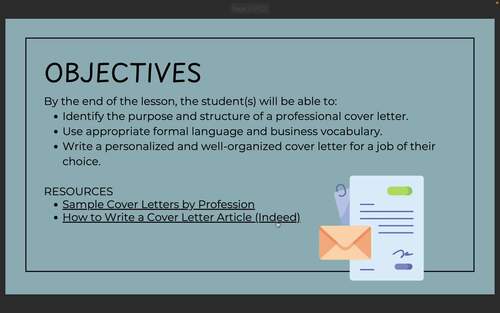 Writing an Effective Cover Letter: Lesson Presentation (Business English)