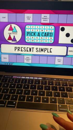 Present Simple Board Game Interactive Powerpoint by ESL Teacher Tess