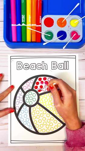 Summer Crafts Q Tip Painting Fine Motor Activity by Preschool Packets