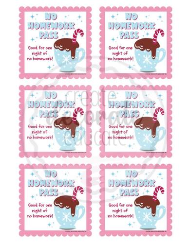 No HW Pass | Homework Free Pass | No Homework Passes | Editable No HW Pass