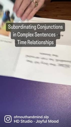 Subordinating Conjunctions in Complex Sentences: Time Relationships