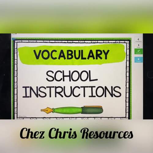 School Instructions Vocabulary with Boom Cards™ : Look and Click - Deck 2