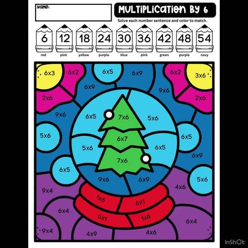 January Themed Mixed Multiplication Facts No Prep Coloring Math Activities