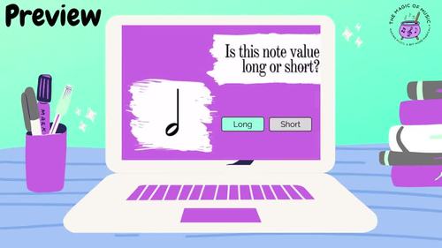 Basic Note Values Boom Cards | Distance Music Learning by Magic of Music Ed
