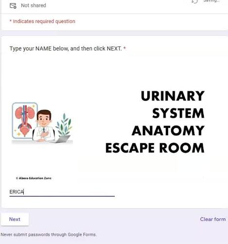 Urinary System Anatomy Escape Room by Abaco Education Zone | TPT