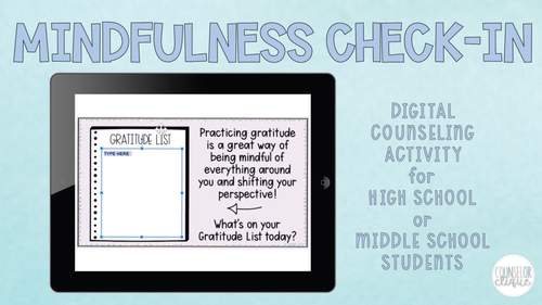 Mindfulness Check-In Digital Counseling Activity by Counselor Clique