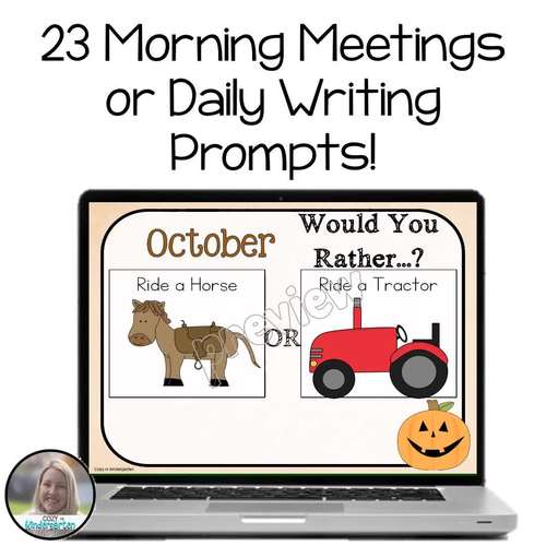 October Morning Meeting Slides | Daily Would You Rather | Kindergarten