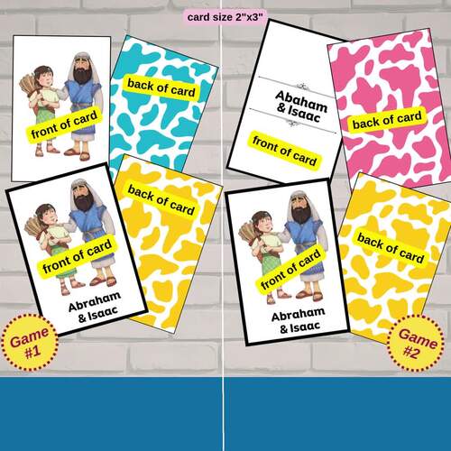 Old Testament Memory Game Printable, Bible Matching Cards for Kids and ...